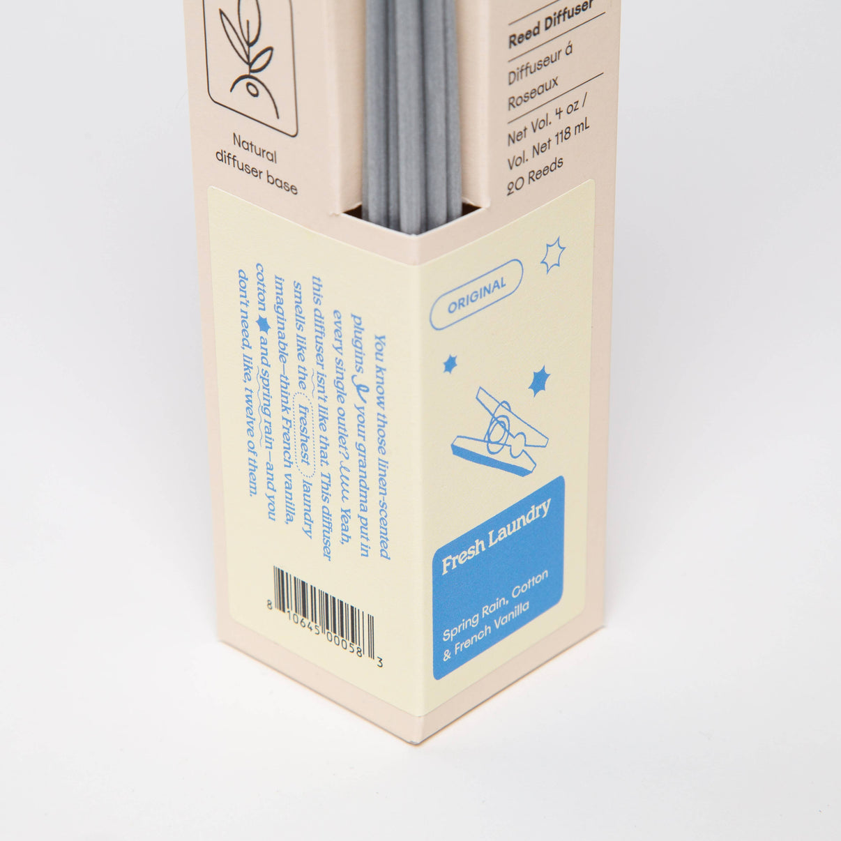 Fresh Laundry (Rain, Cotton & Vanilla) 4oz Reed Diffuser · Milk Jar Ca ...